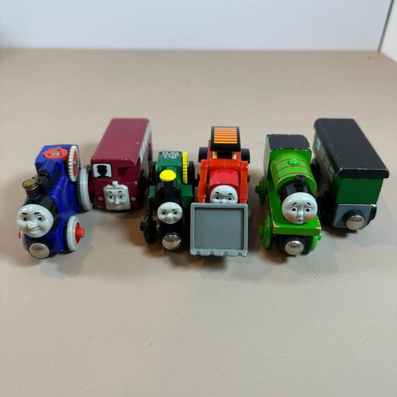 Thomas & Friends | Toys | 6 Vintage Wooden Thomas Tank Engine Trains ...